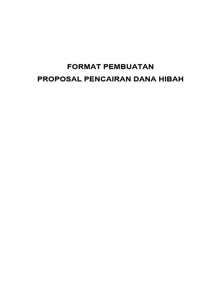 Contoh Proposal Pencairan Hibah 2024 | PDF
