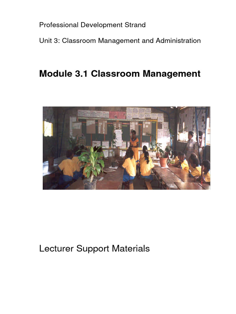 PD Cma 3 1 Classroom Management Lecturer | PDF | Classroom Management | Teachers
