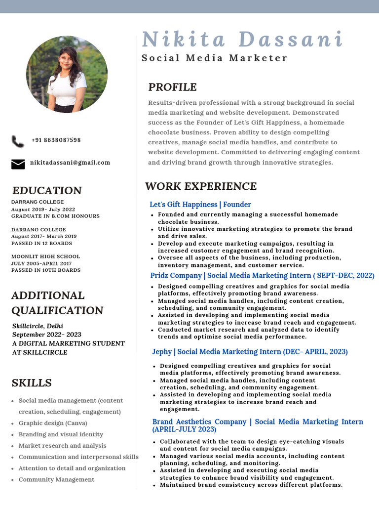 Nikita Dassanis CV. - 1712826218 | PDF | Social Media | Popular Culture ...