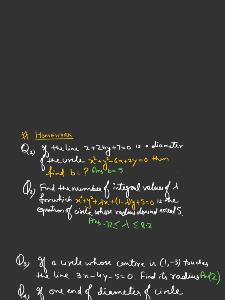 Important Notes for circles | PDF