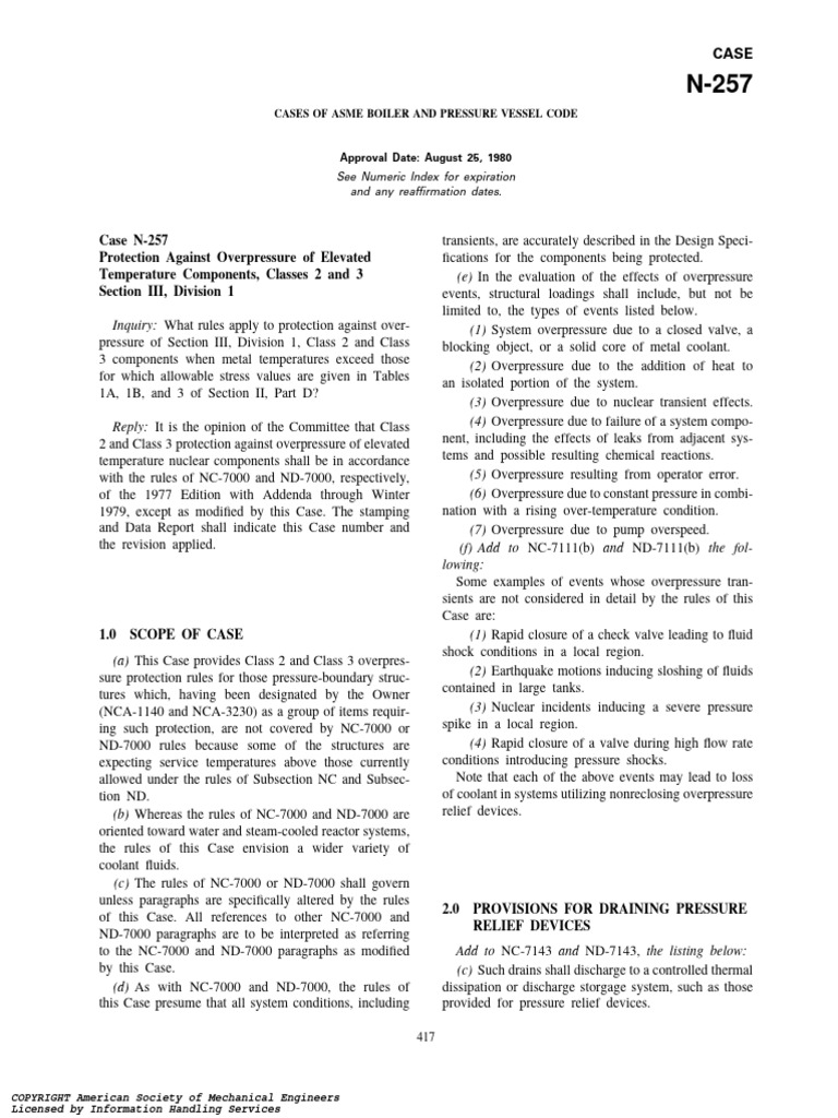 ASME N-257 | PDF | Mechanical Engineering | Energy Technology
