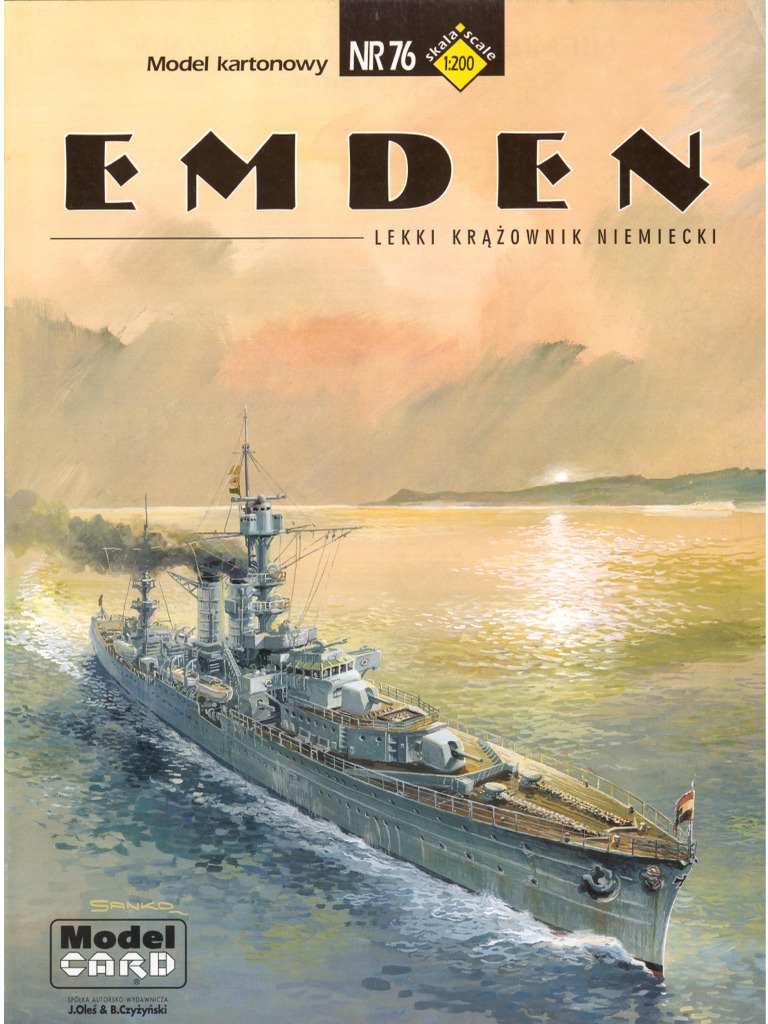 Model Kartonowy - Model Card 076 - Light Cruiser DKM Emden | PDF