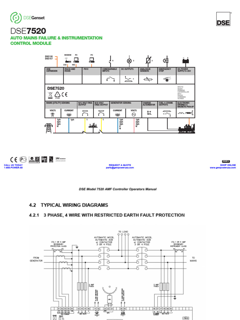 DSE7520 AMF Controller Manual | PDF | Mains Electricity | Electric ...