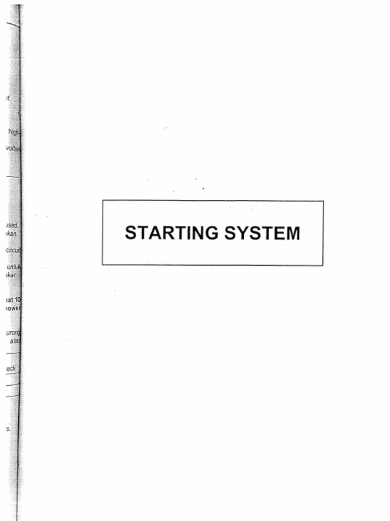 Starting System Manual | PDF