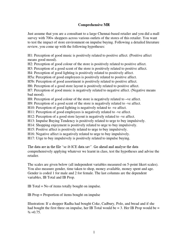 Comprehensive exercise | Download Free PDF | Psychology | Marketing