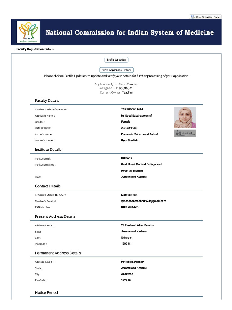Unani Medical College Faculty Profile | PDF | Doctor Of Medicine