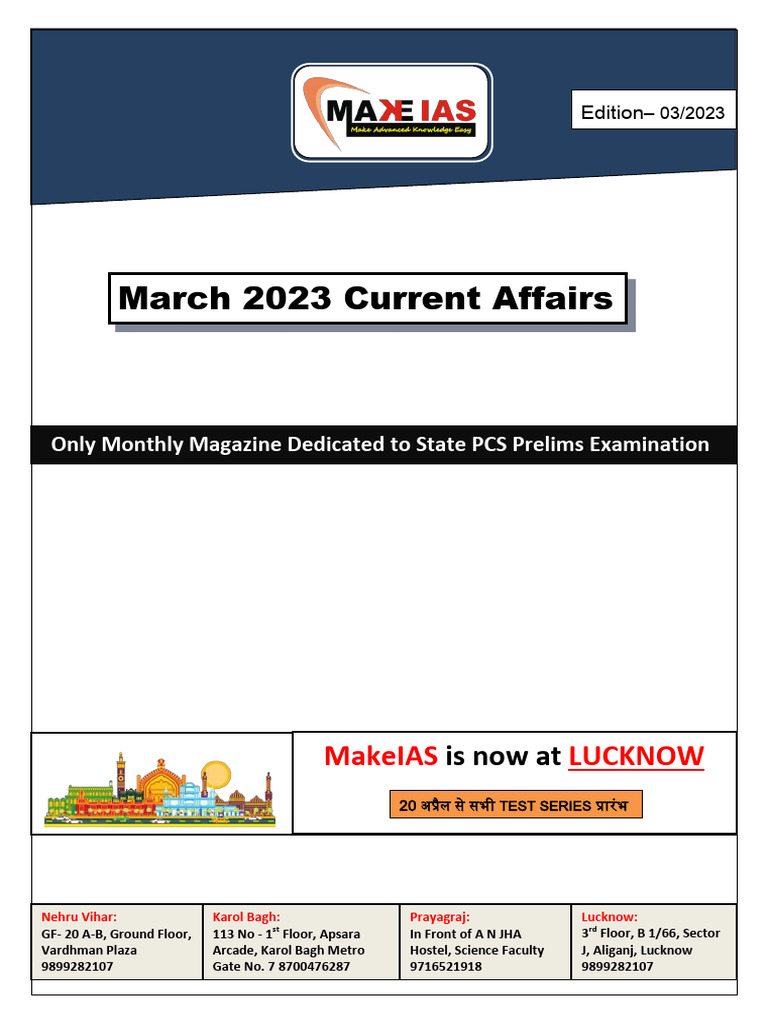 March 2023 Current Affairs Magazine | PDF