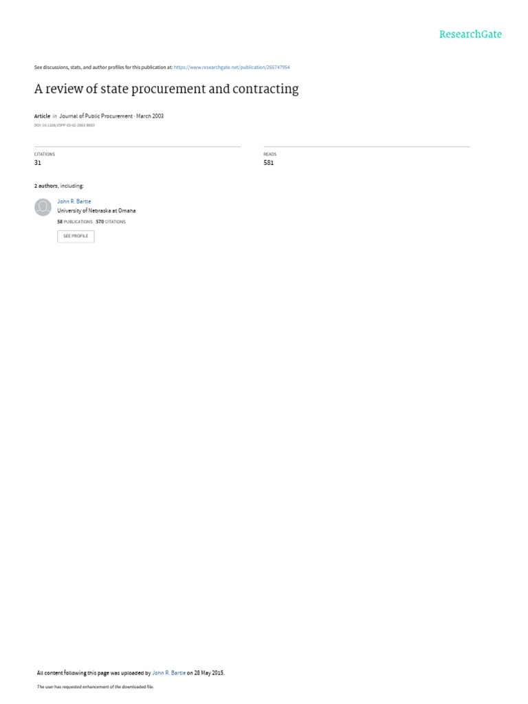 A Review of State Procurement and Contracting | PDF | Procurement ...