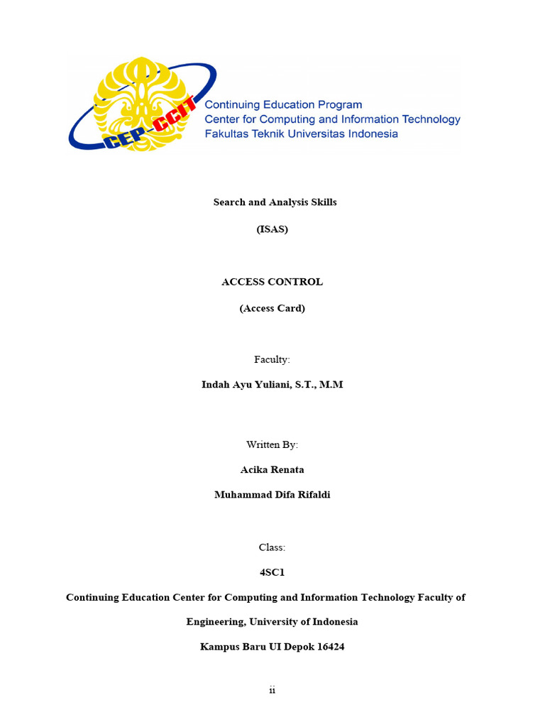 Isas - Acces Card(Fix) | PDF | Access Control | Computer Security