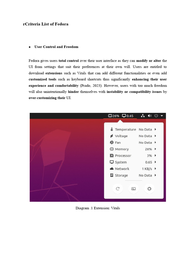 Criteria List of Fedora | PDF | User Interface | Graphical User Interfaces