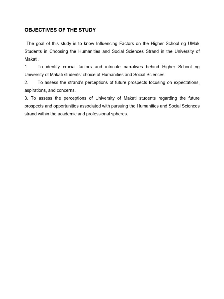 Objectives of The Study | PDF | Social Sciences | Science