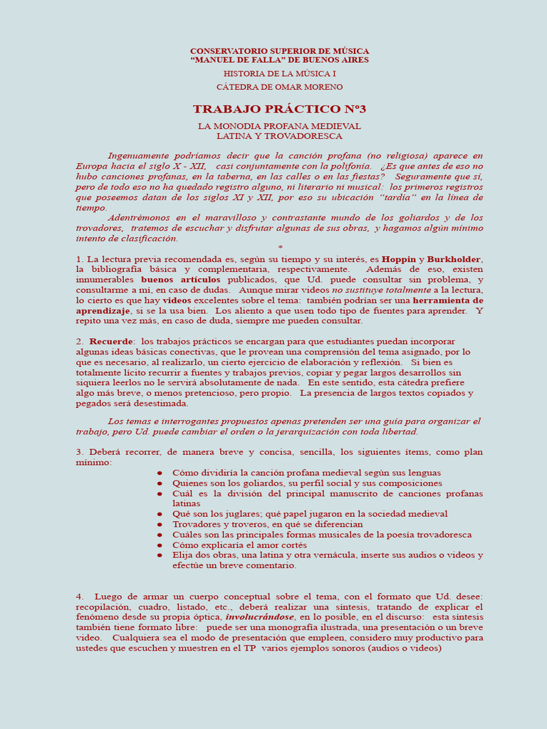 Monodia Profana Medieval y Trovadoresca | PDF