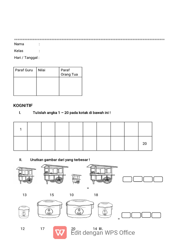 Soal TK Semester 2 2024 | PDF