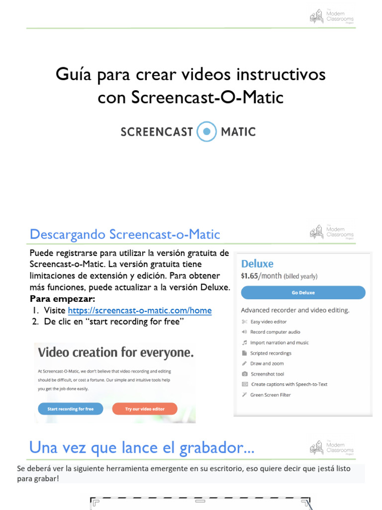 Screencast-O-Matic Tutorial Español VF | PDF | Multimedia | Software