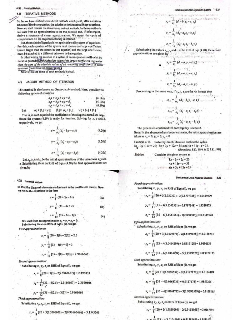 Gauss Jacobi and Siedal | PDF
