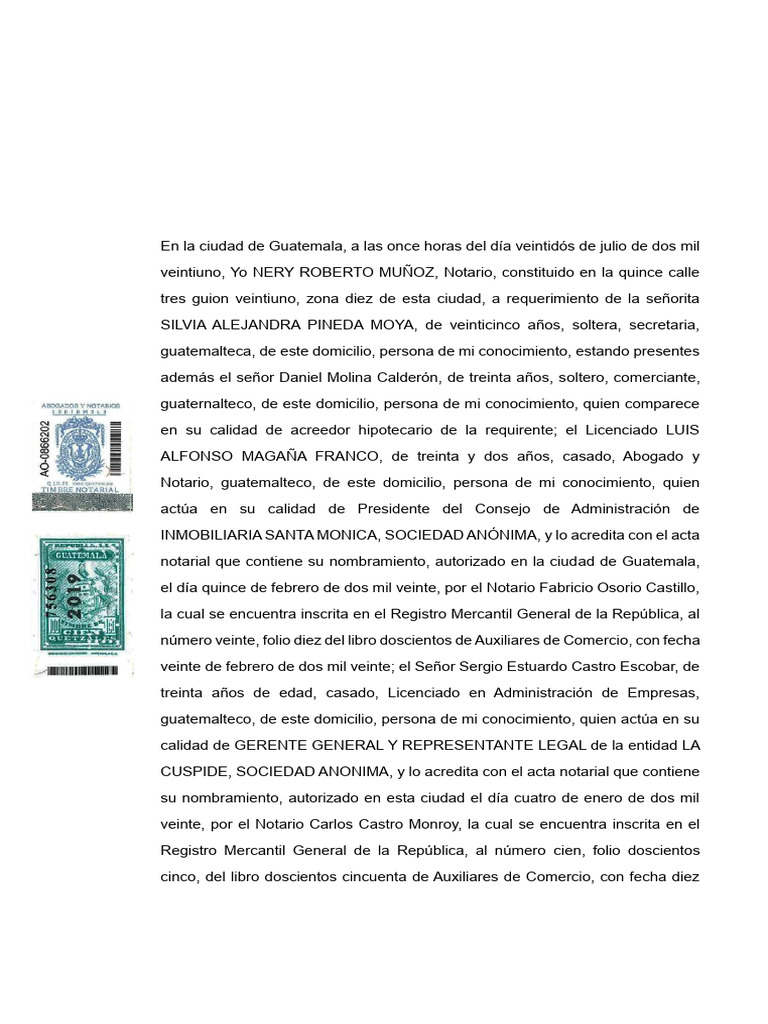 Acta Notarial de Subasta | PDF | Subasta