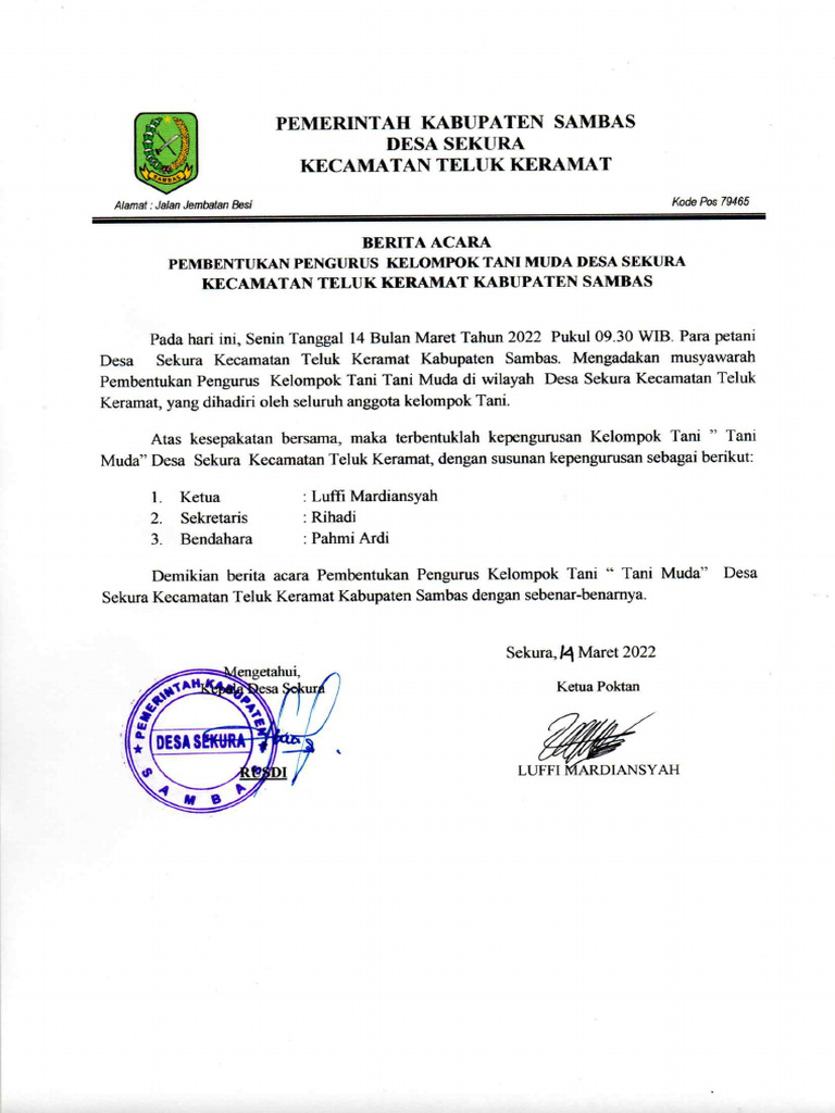 Ba Poktan Tani Muda Sekura | PDF