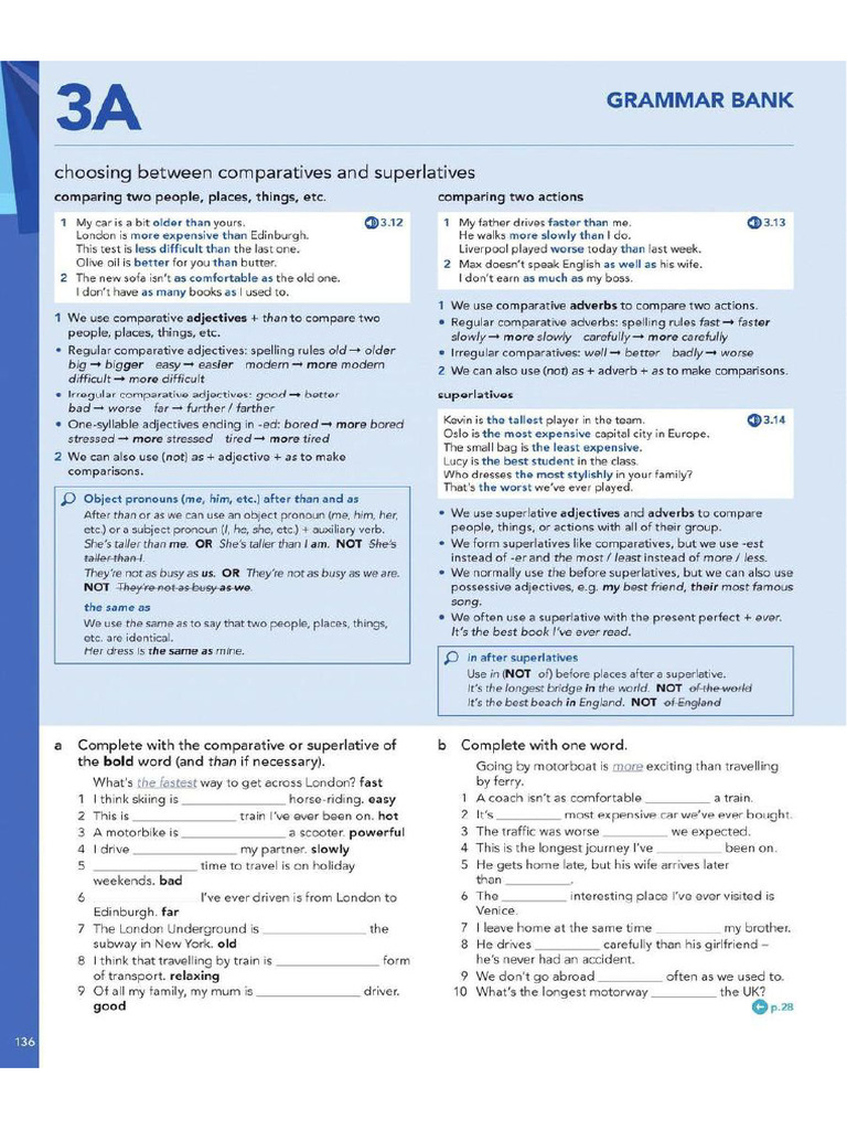 Grammar Bank 3a-3b | PDF