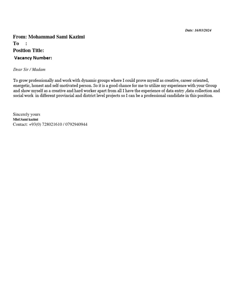 CV of Sami kazimi mar 2024 | Download Free PDF | Databases | Microsoft Access