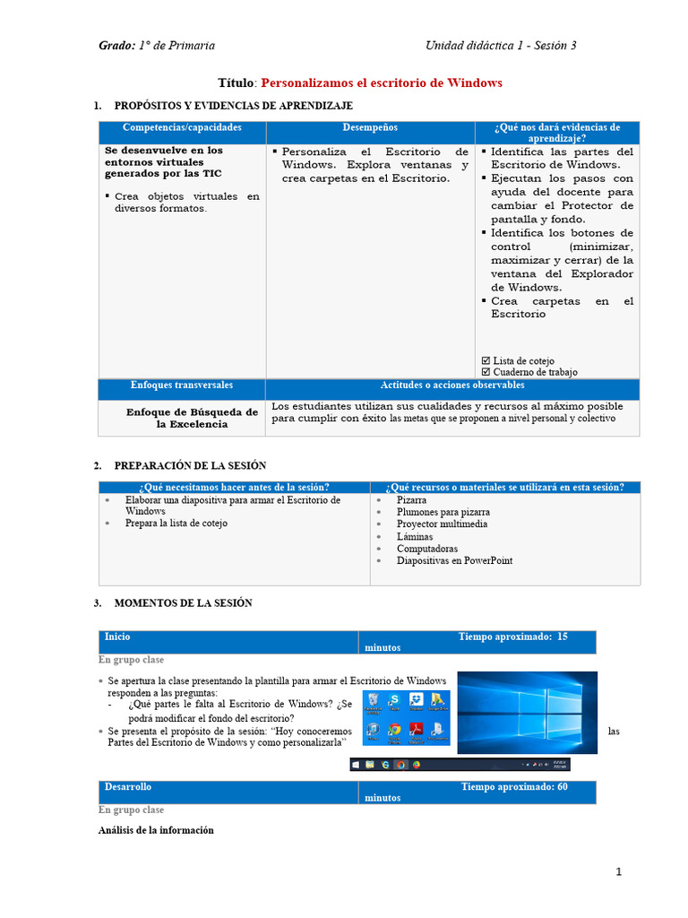 Editorial IP - 1° Grado - U1-SESIÓN DE APRENDIZAJE N° 3 | Descargar gratis PDF | Microsoft ...
