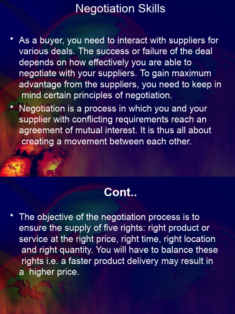 Negotiations 4 | PDF | Negotiation | Supply Chain