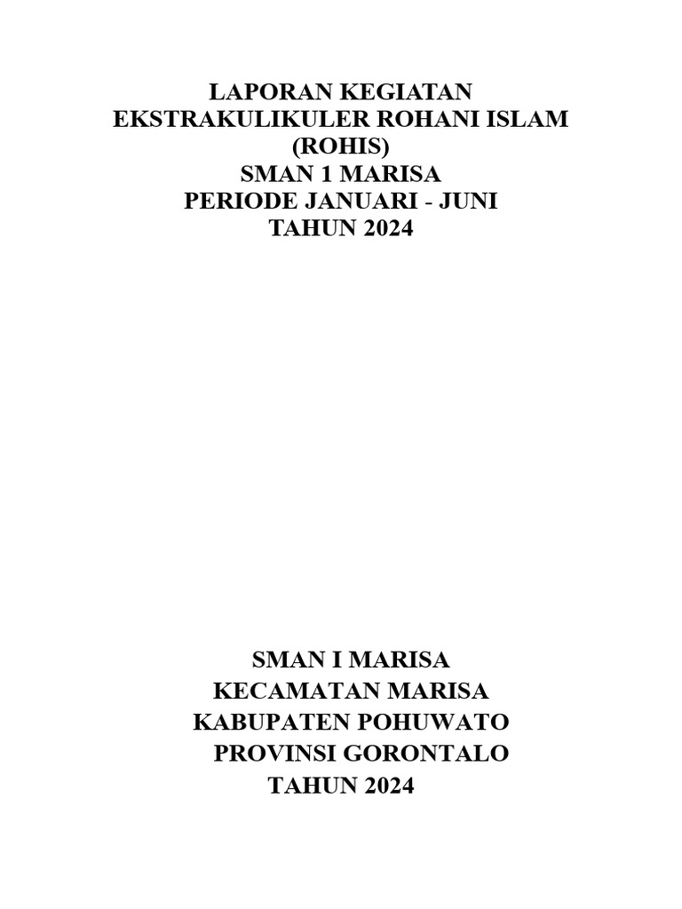 Laporan Kegiatan Ekstra Rohani Islam | PDF