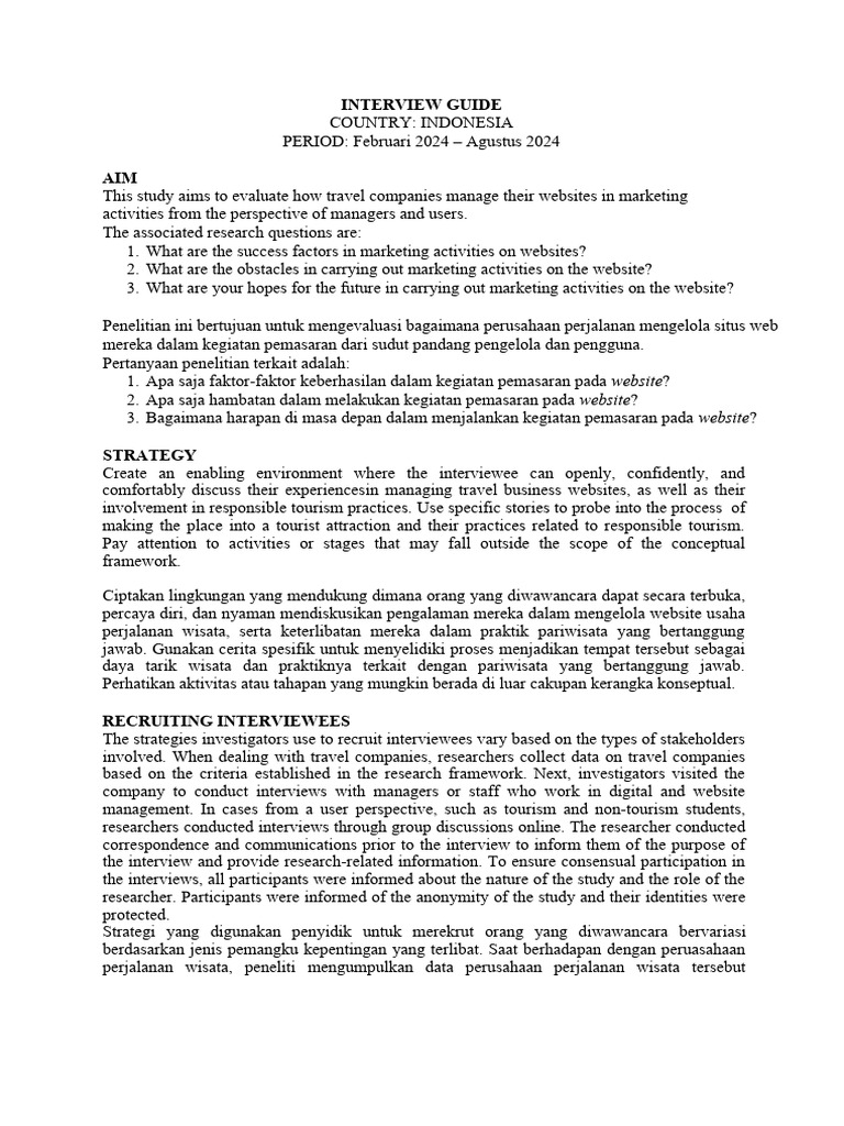Interview Protocol | PDF | Ilmu Sosial