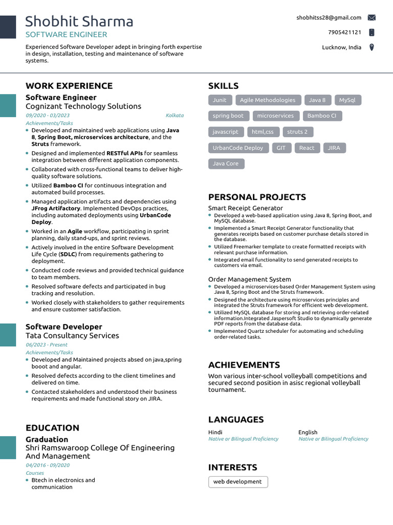 Shobhit's 2024 Resume Updated Final | PDF | Web Development | Software Development Process