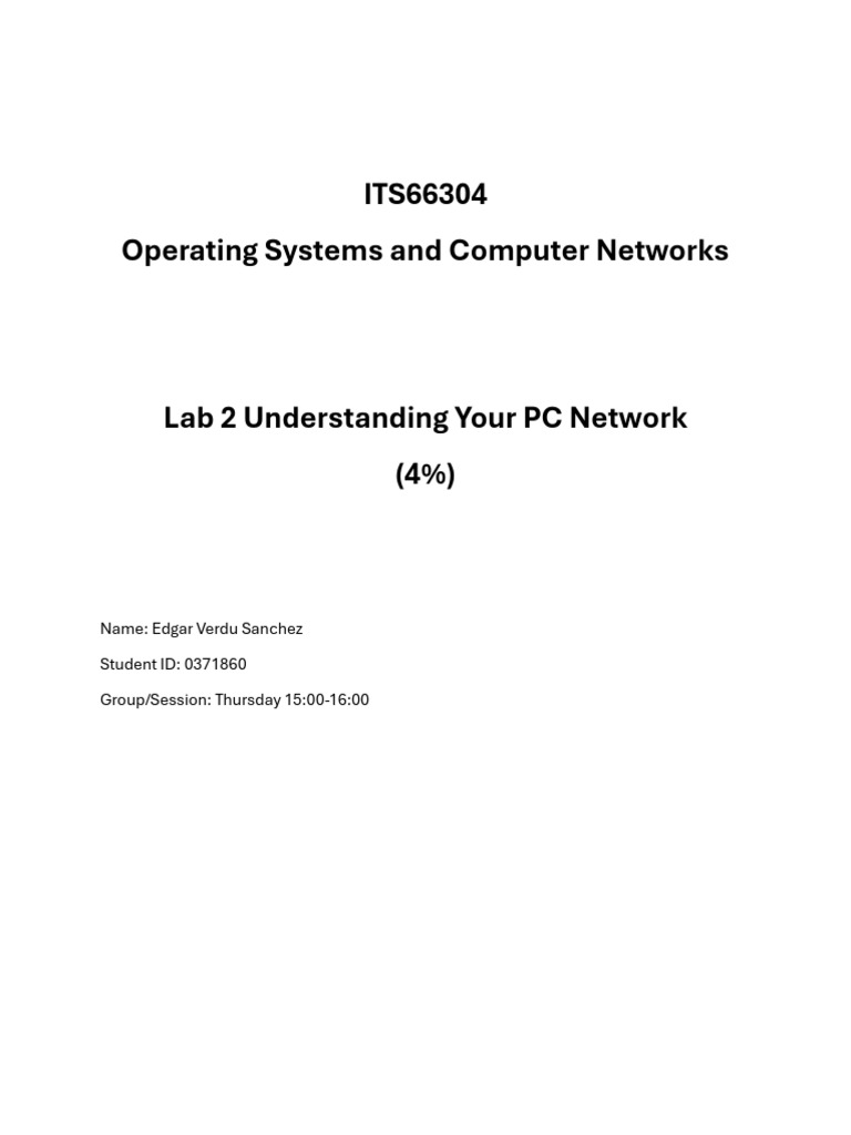 EdgarVerduSanchez 0371860 Lab2 | PDF | Ip Address | Computer Network