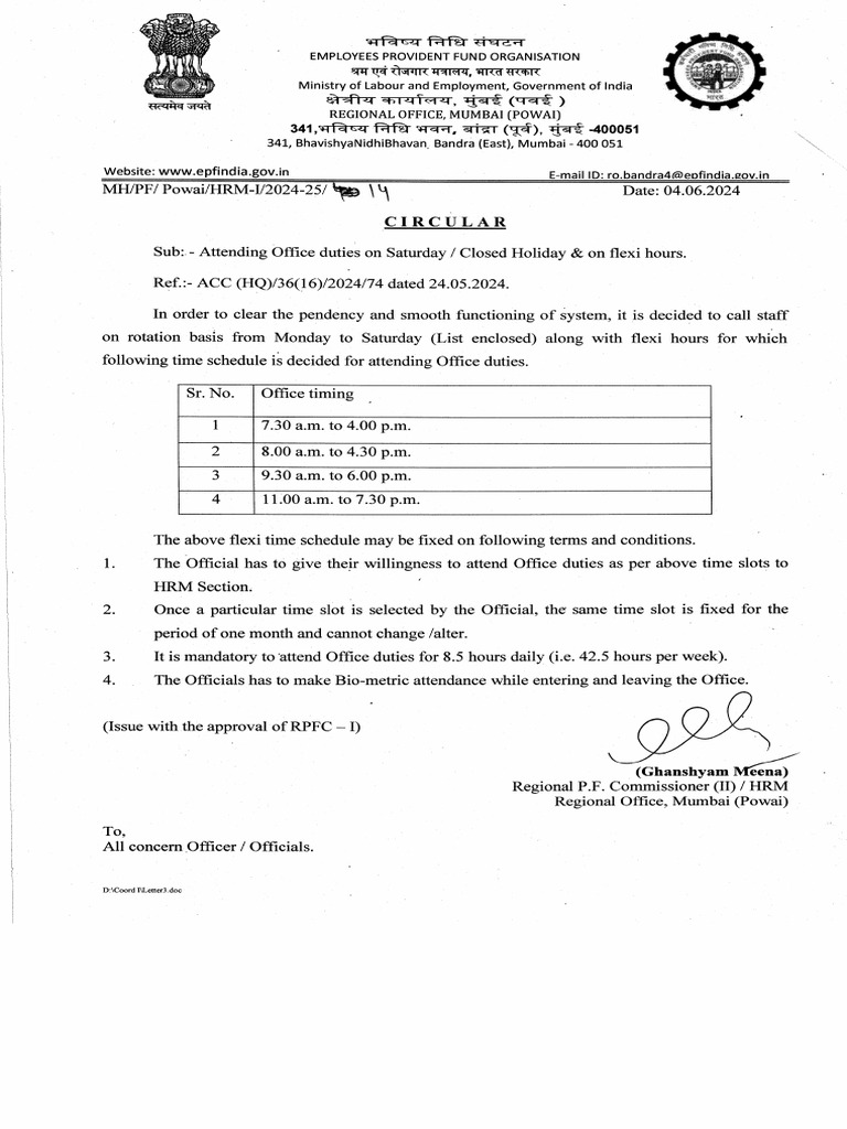 Office Circular Dated 04.06.2024 | PDF