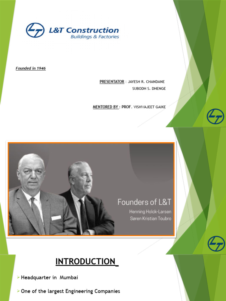 L&T Construction PPT Jayesh | PDF | Engineering | Corporate Social Responsibility