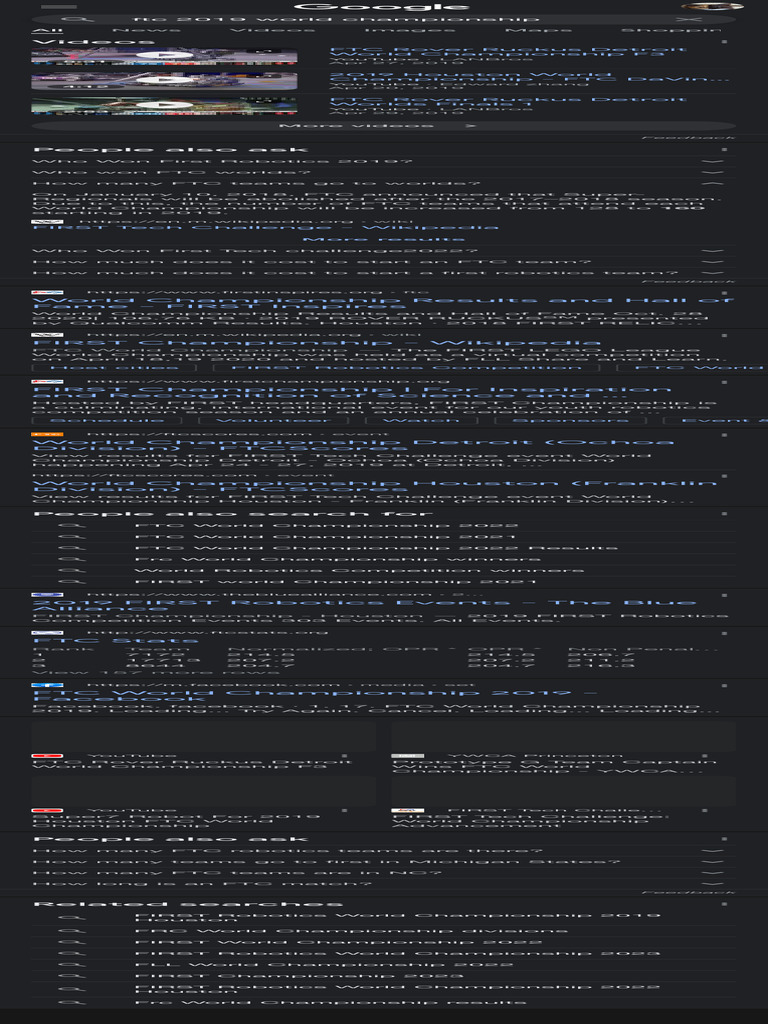 Ftc 2019 World Championship Google Search Pdf Sports Competitions