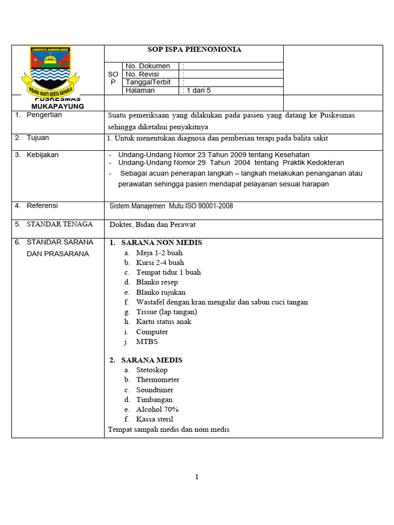 Sop Ispa Pneumonia | PDF | Kesehatan Holistik