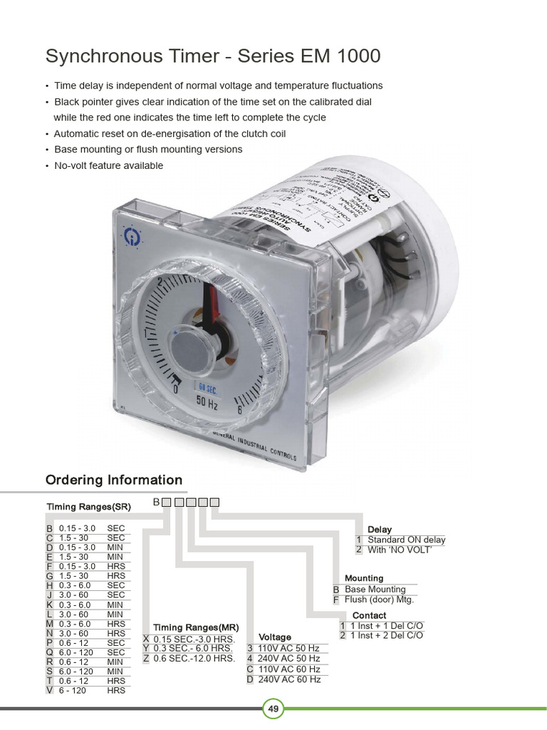 Synchronous Timer-Series EM 1000 | PDF | Alternating Current | Mains ...