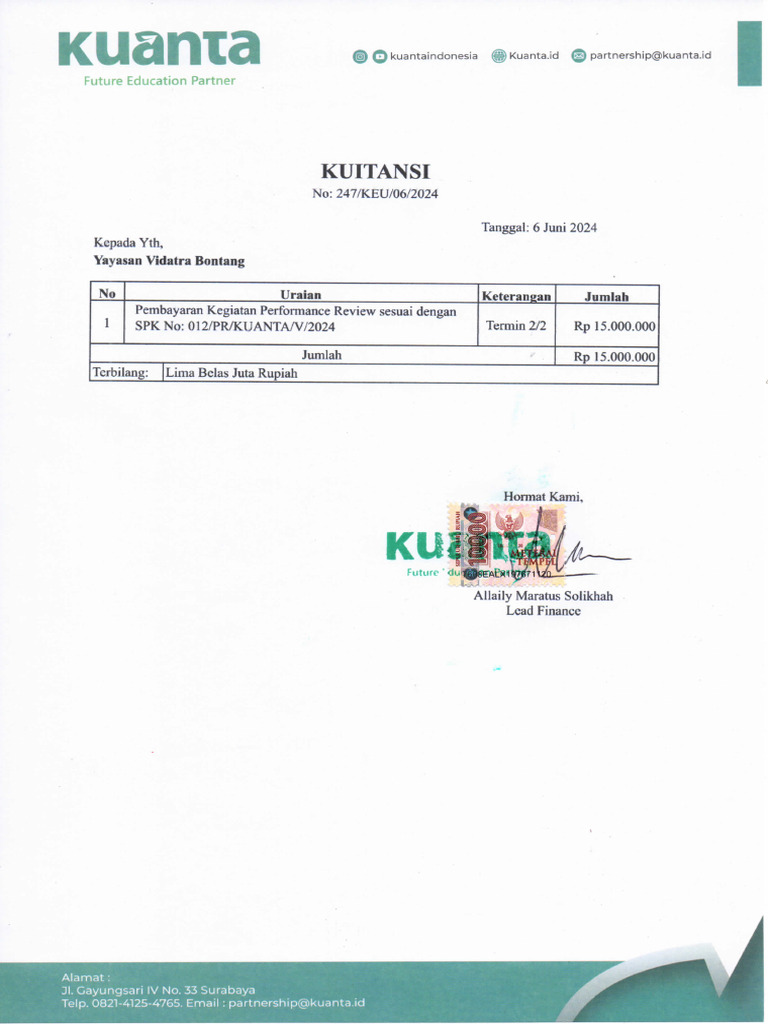 Contoh Kwitansi | PDF