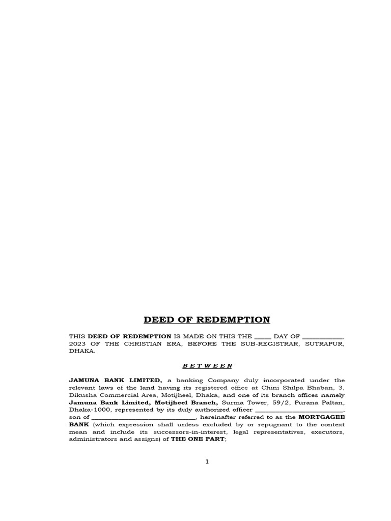 Final Redemption | PDF | Mortgage Law | Loans