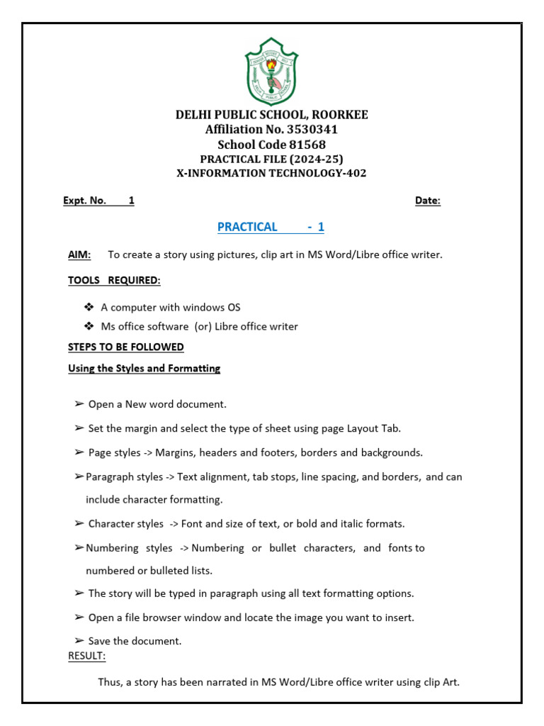 Practical File It Pdf Microsoft Word System Software