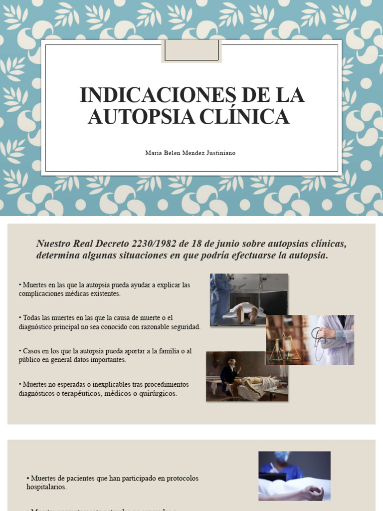 Indicaciones de La Autopsia Clínica (Patología General) | PDF