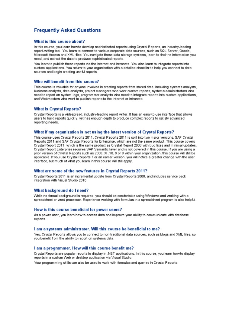 Frequently Asked Questions | PDF | Oracle Database | Microsoft Visual Studio
