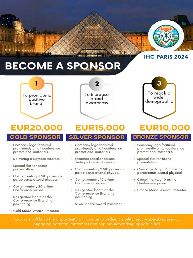 IHC PARIS 2024 OFFICIAL FORM (SPONSOR) - Email | PDF