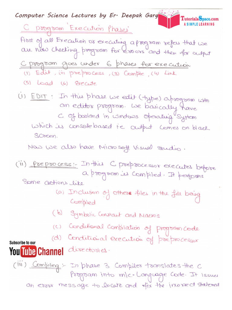 05 - Program Execution Phases - C Programming Language Tutorials | PDF