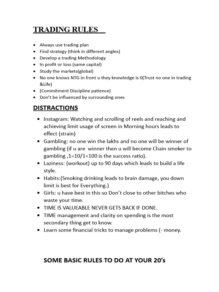 Essential Trading and Wealth Rules | PDF