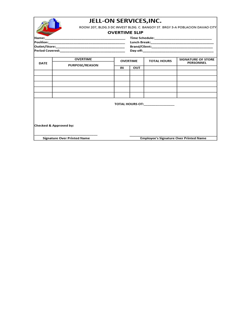 Ot Form | PDF