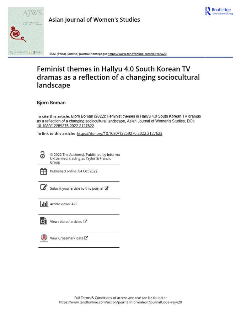 Feminist Themes in Hallyu 4 0 South Korean TV Dramas As A Reflection of ...