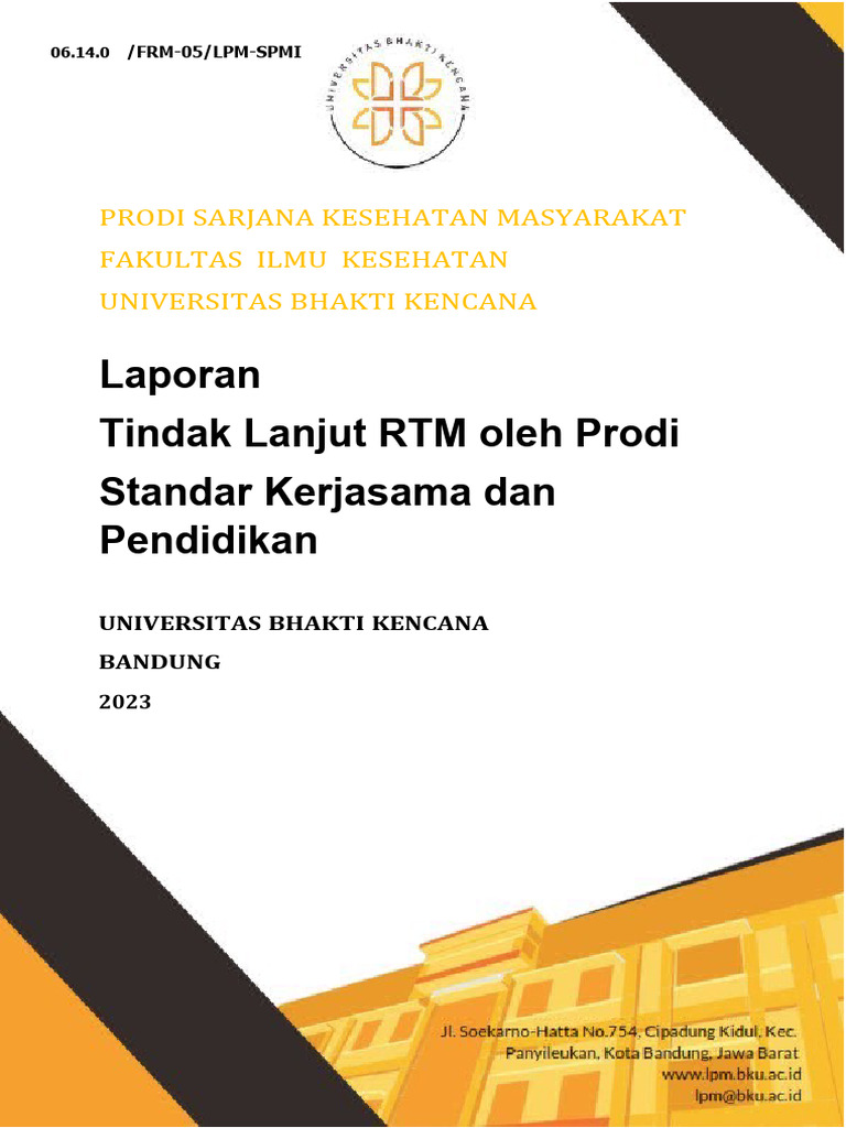 Laporan Tindak Lanjut RTM Oleh Prodi KESMAS Agustus 2023 | PDF