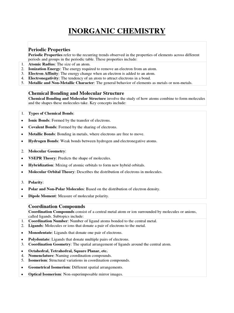 INORGANIC CHEMISTRY KD | PDF | Chemical Bond | Chemical Polarity