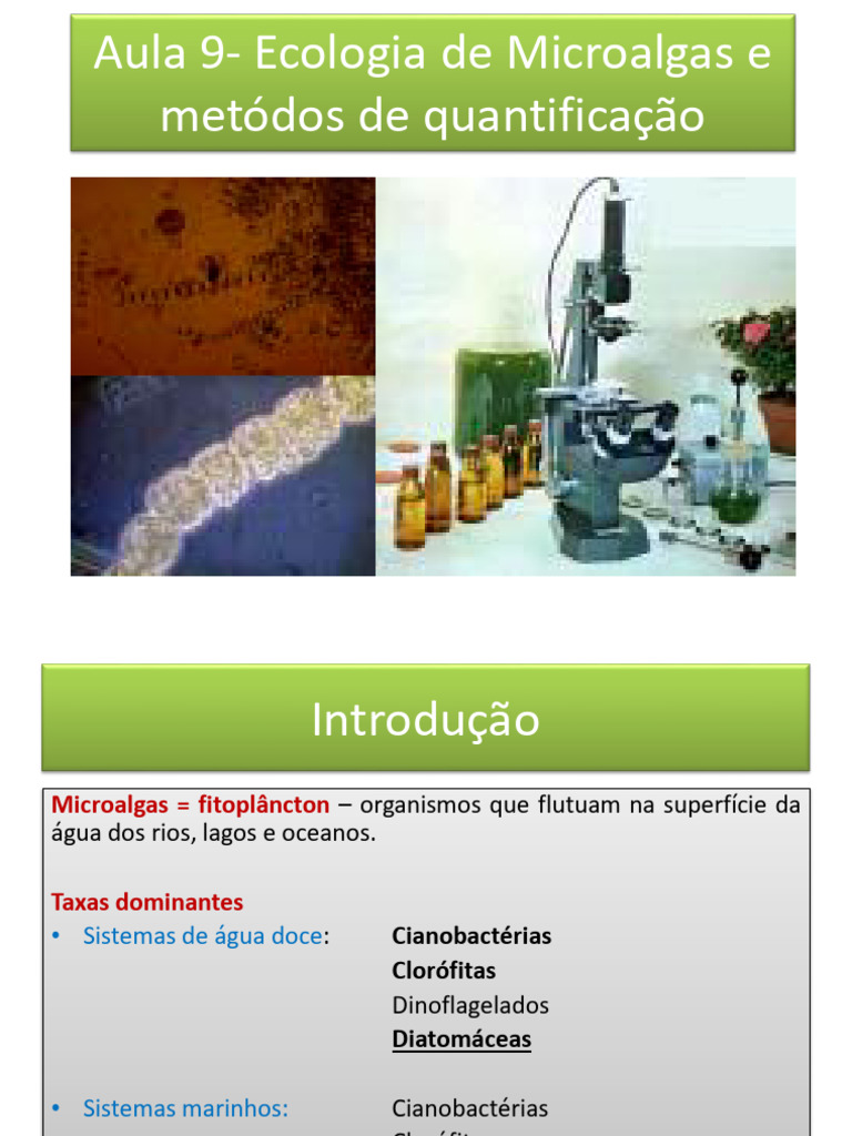 Ficologia Aula 8. Ecologia de Microalgas | PDF | Nutrientes | Fitoplâncton