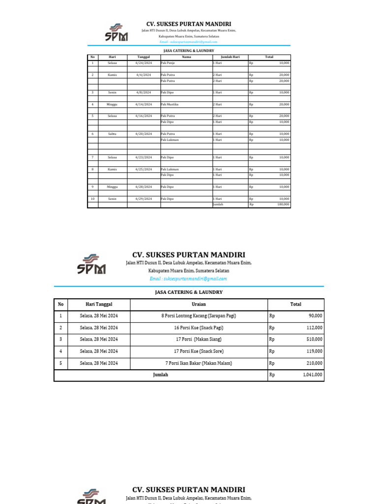 CV Sukses Purtan Mandiri Terbaru 1 | PDF