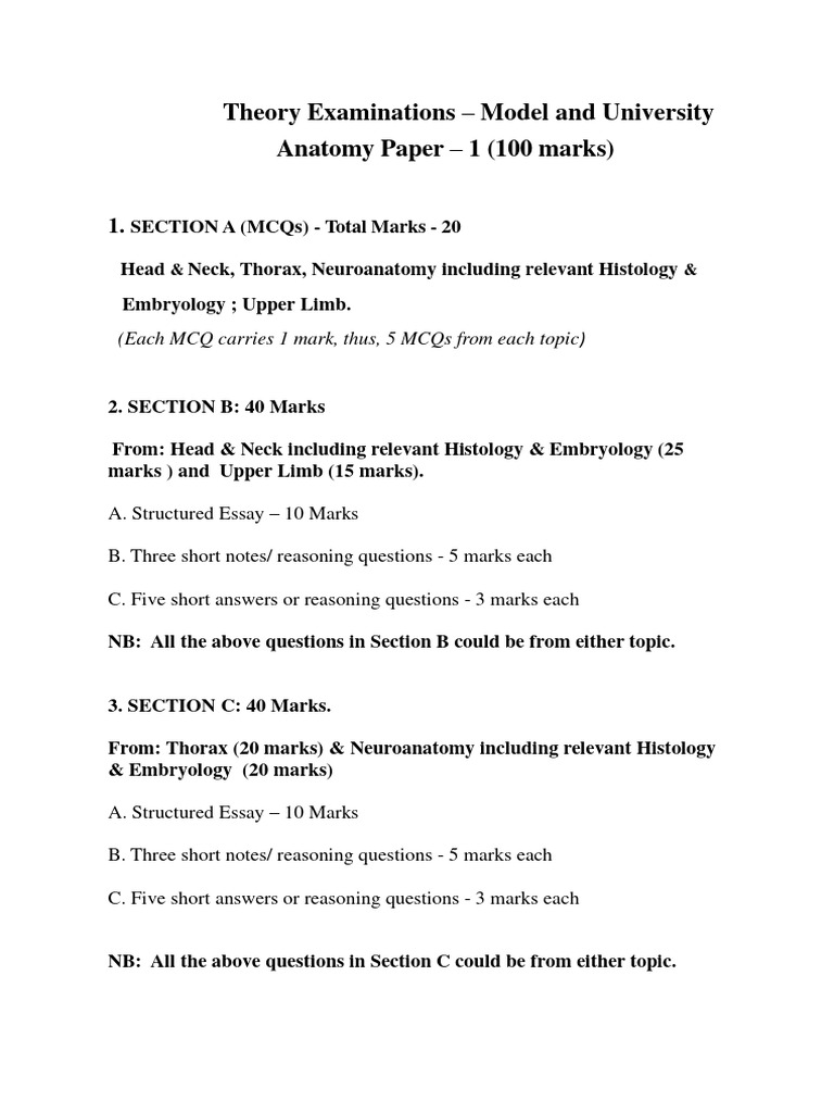 Mark distribution theory - theory assessment (1) | Download Free PDF | Anatomy | Multiple Choice