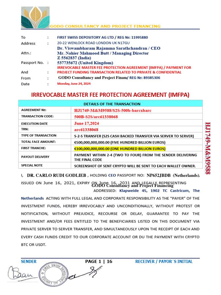 IMFPA for €500 Billion Project Funding | PDF | Arbitration | Economies